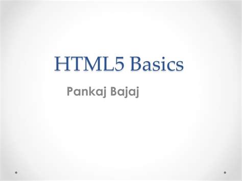 Html5 Basics Ppt