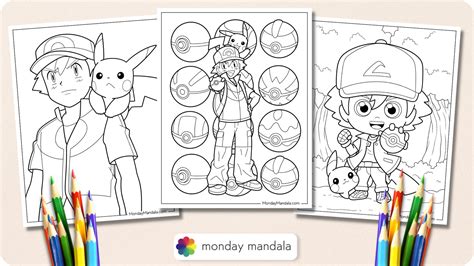 Ash Ketchum Coloring Pages Free Pdf Printables