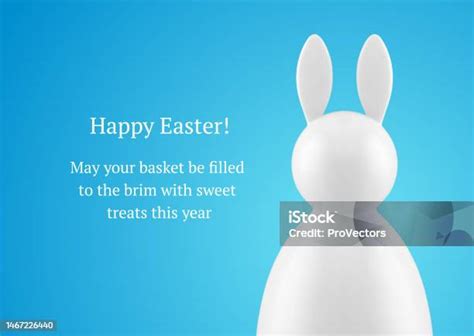 부활절 흰색 토끼 미니멀리스트 싸구려 긴 귀 3d 인사말 카드 디자인 템플릿 현실적인 벡터 3차원 형태에 대한 스톡 벡터 아트 및 기타 이미지 3차원 형태 4월 공란