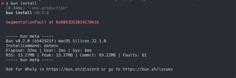 macos silicon 22 1 0 install packages failed · issue 1407 · oven sh