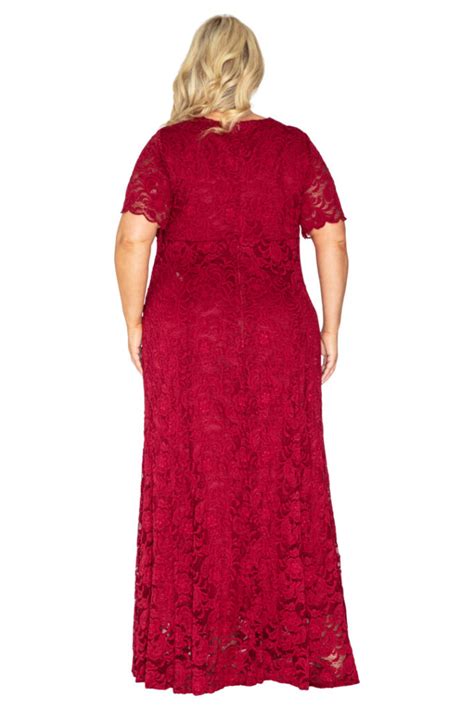 Georgette Plus Size Lace Evening Gown Sapphire Butterfly