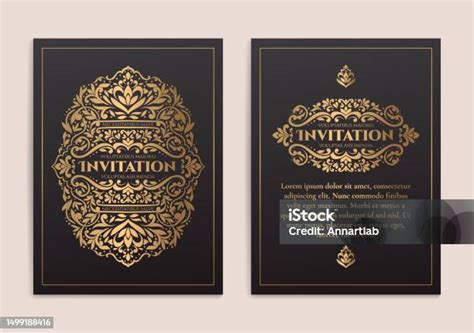 벡터 장식 패턴의 고급 초대 카드 디자인 빈티지 템플릿 배경 과 벽지에 사용할 수 있습니다 장식에 좋은 우아하고 고전적인 벡터 요소 0명에 대한 스톡 벡터 아트 및 기타