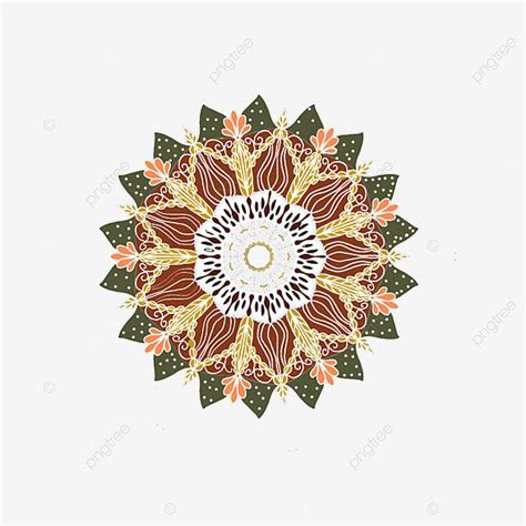 Batik Flower Java Ethnic Png