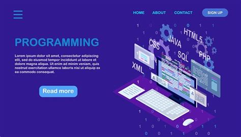 Software Development Programming Language Coding Digital Technology Isometric Laptop Computer