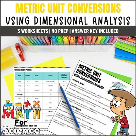 Metric Unit Conversions Using Dimensional Analysis Worksheets Tpt
