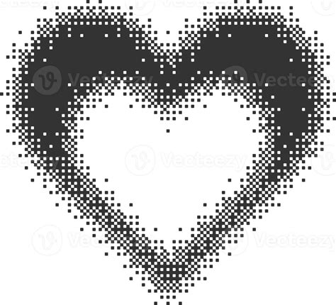Bitmap Pixel Arcade Game Effect Hearts Y2k Halftone Pattern Shape Dither Aesthetic Gradient