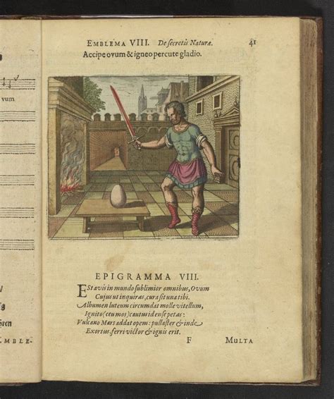 Emblema Viii Accipe Ovum And Igneo Percute Gladio