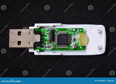 Pc Usb Flash Drive Inside Stock Image Image Of Macro 53228973