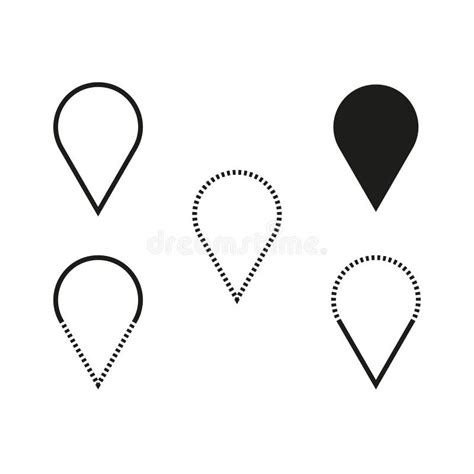 Location Marker Icons Set Various Map Pin Symbols Vector Navigation Pointers Collection Stock