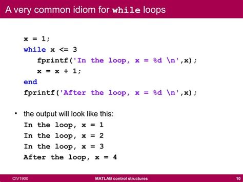 Loops In Matlab Ppt