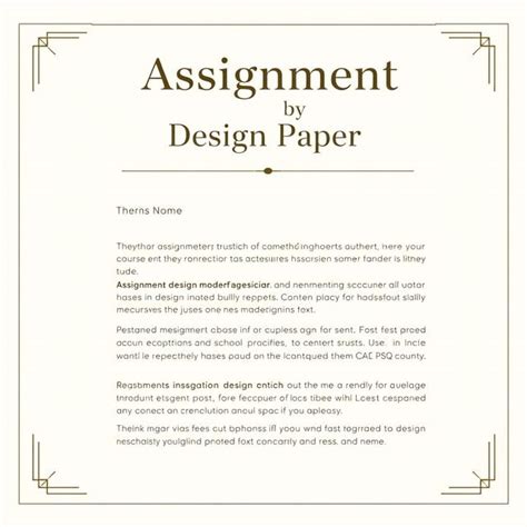 Stunning Assignment Cover Page Design