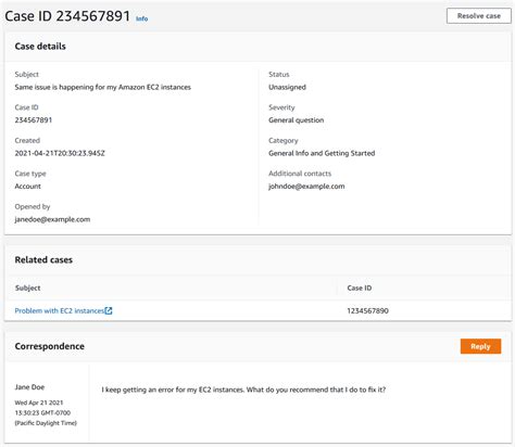 Updating Resolving And Reopening Your Case Aws Support