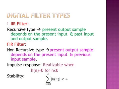 Filter Iir Digital Signal Processing Dsp Ppt Digital Audio Computer Software And