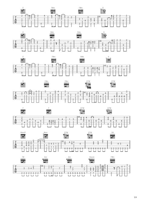 《鸟之诗》吉他简谱c调指弹谱lia 吉他曲谱 师谦曲谱网