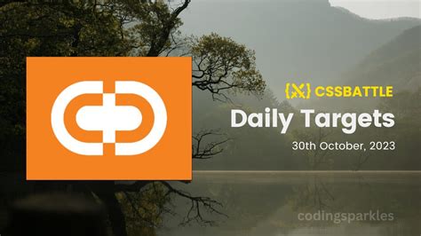 Css Battle Daily Targets 30th October 2023 Css Challenges Youtube