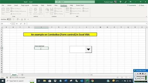 combo box form control in excel vba youtube