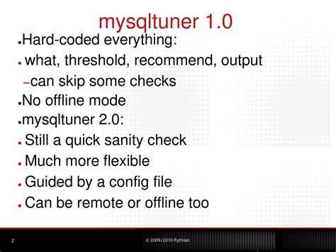 Mysqltuner 10 Author Major Hayden Quick Sanity Check Ppt Download