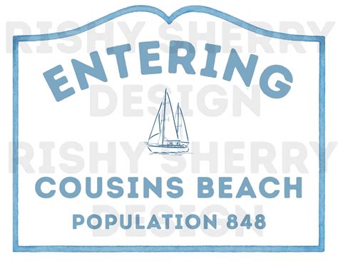 Cousins Beach Sign Poster Template Summer Party Decor Canva Pro Editable Digital Download Etsy