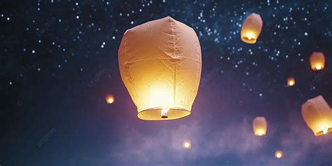 밤하늘에 떠 있는 많은 풍등 많은 하늘 등불 배경 일러스트 및 사진 무료 다운로드 Pngtree
