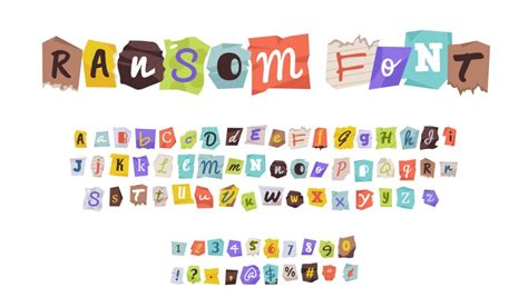 Newspaper Ransom Fonts Trendy Letters And Numbers Vector Image