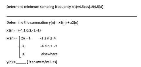 answered determine minimum sampling frequency… bartleby