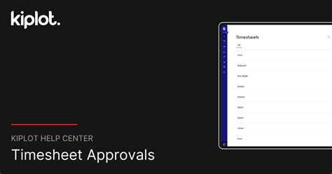 Timesheet Approvals Kiplot Help Center