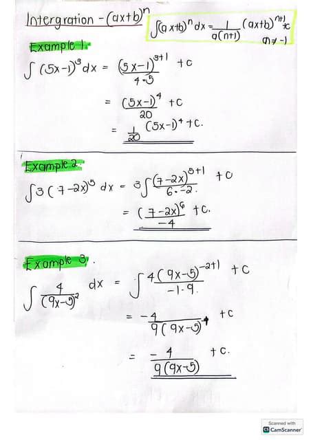 As Level Maths Intergration Practice Notespdf