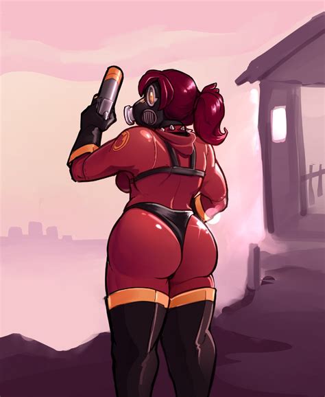 Rule 34 Ass Fem Pyro Female Fempyro Gas Mask Pyro Team Fortress 2 Rule 63 Some Stupid Panda