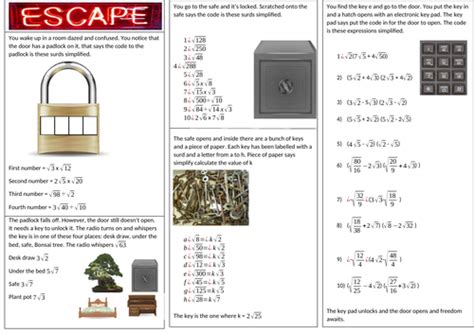 Simplifying Surds Lesson Bundle Teaching Resources