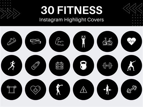 30 Fitness Instagram Highlight Covers Personal Trainer Gym 6x