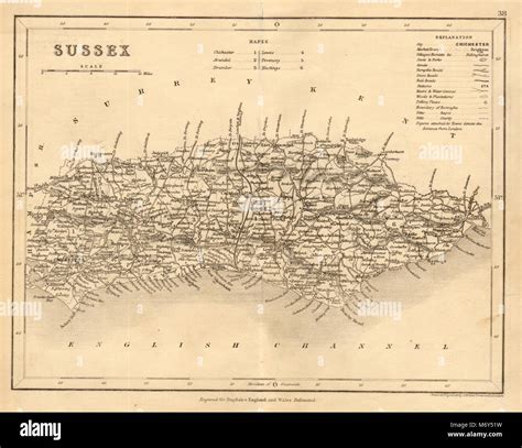 Sussex County Map By Archer And Dugdale Seats Canals Polling Places