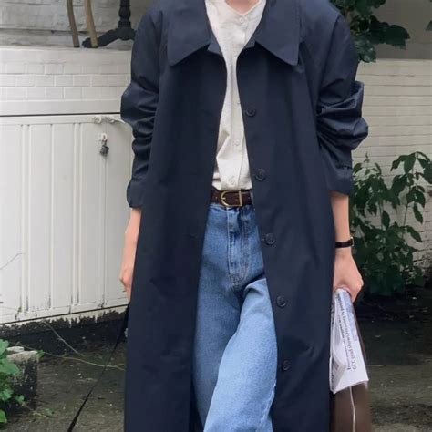 디어마이벨 그랜드보울 테드 여성 트렌치코트 가을 바바리 베이직 싱글 오버핏 롱 코트 2color 위시버킷