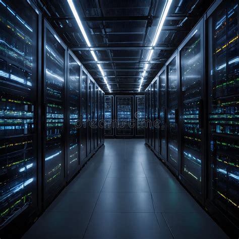High Tech Data Center With Servers And Networking Equipment For Cloud