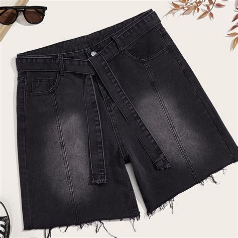 Temu｜남성 캐주얼 스트리트 스타일 데님 반바지 드로스트링 가볍고 편안한 포켓 반바지 2024 데님 스타일 남자 옷 데님 반바지