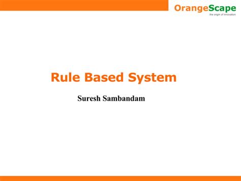 Rule Based System Ppt