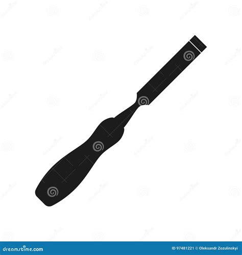 Chisel Vector Black Icon On White Background Stock Vector Illustration Of Graphic Brush