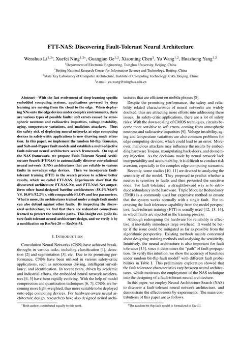 Pdf Ftt Nas Discovering Fault Tolerant Neural Architecture