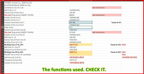 My Qualified Dividends And Capital Gain Tax Worksheet EXCEL Worksheets Library