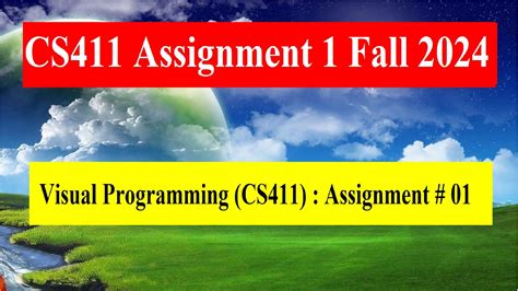 Cs411 Assignment 1 Fall 2024 Solution Youtube