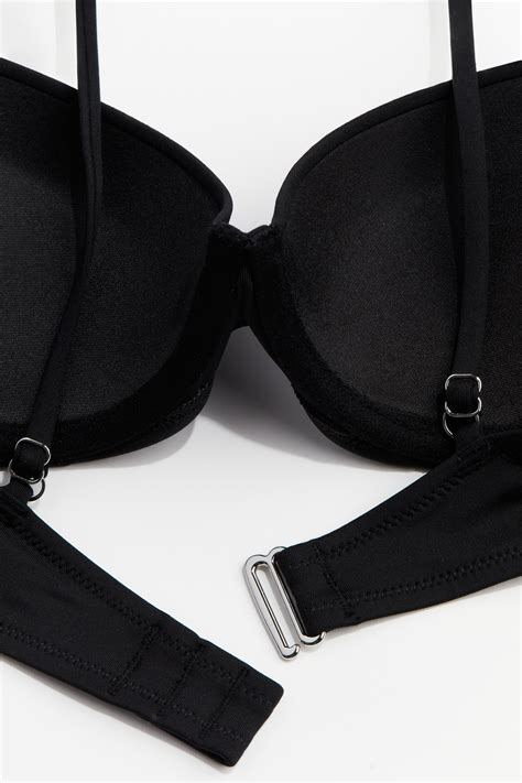 Push Up Bikini Top Black Ladies Handm Gb