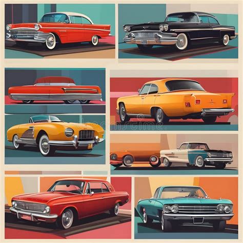 Vintage Car Collection Showcasing Classic Designs From The 1950s And