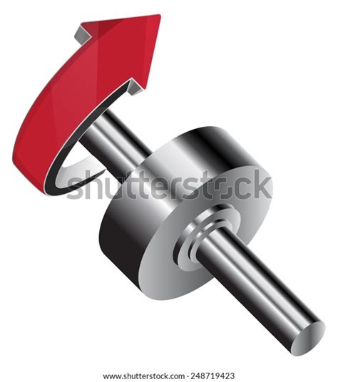 Spindle Rotation Technical Drawing Illustration  Stock Illustration