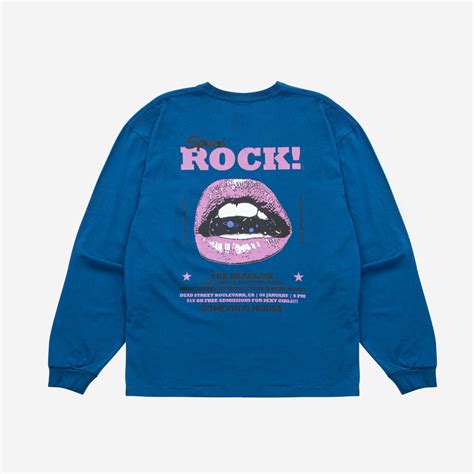 더바이닐하우스 락 롱슬리브 티셔츠 블루 Thevinylhouse Kream