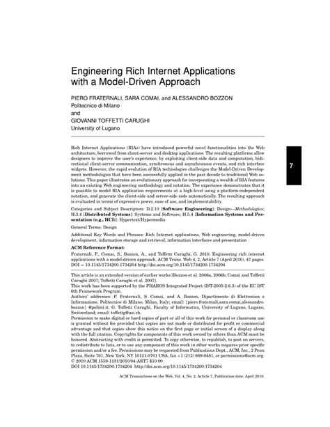 Pdf Engineering Rich Internet Applications With A Model Driven Approach