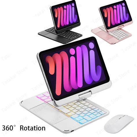 For Ipad Magic Keyboard Rainbow Backlit Touchpad Keyboard Case For Apple Ipad Mini Case