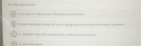 solved the rea data modela ﻿is used in many areas of