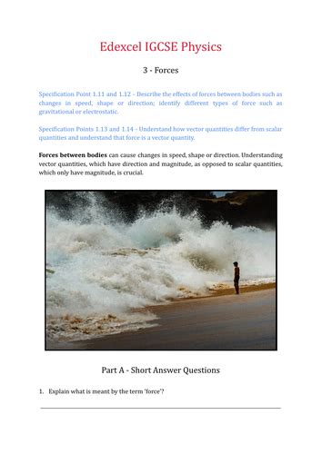 Edexcel Igcse Physics Lesson 3 Forces Teaching Resources