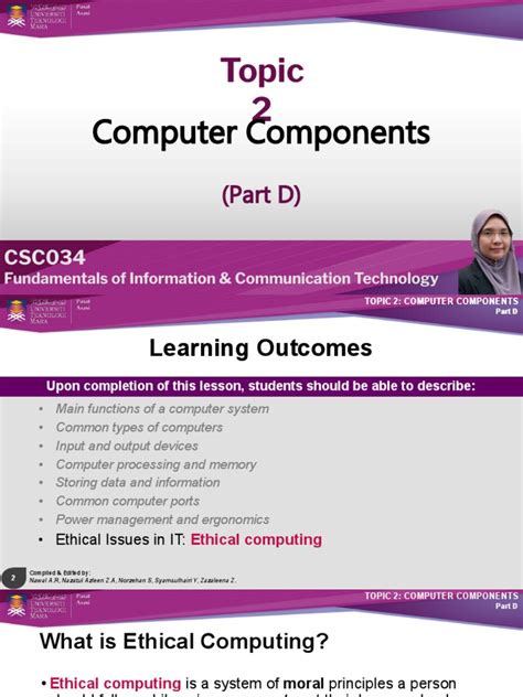 Topic 2 Part D Comp Components Pdf Computer Hardware Computing