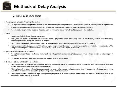 Methods Of Delay Analysis 14 November 2018 Methods