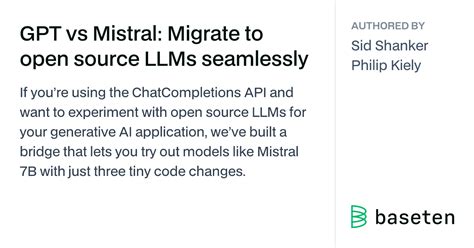 Gpt Vs Llama Migrate To Open Source Llms Seamlessly Baseten Blog
